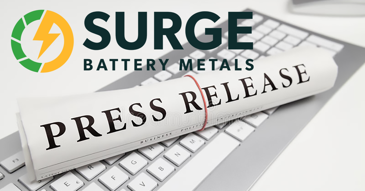 Surge Battery Metals Latest News Release With Video. ournews